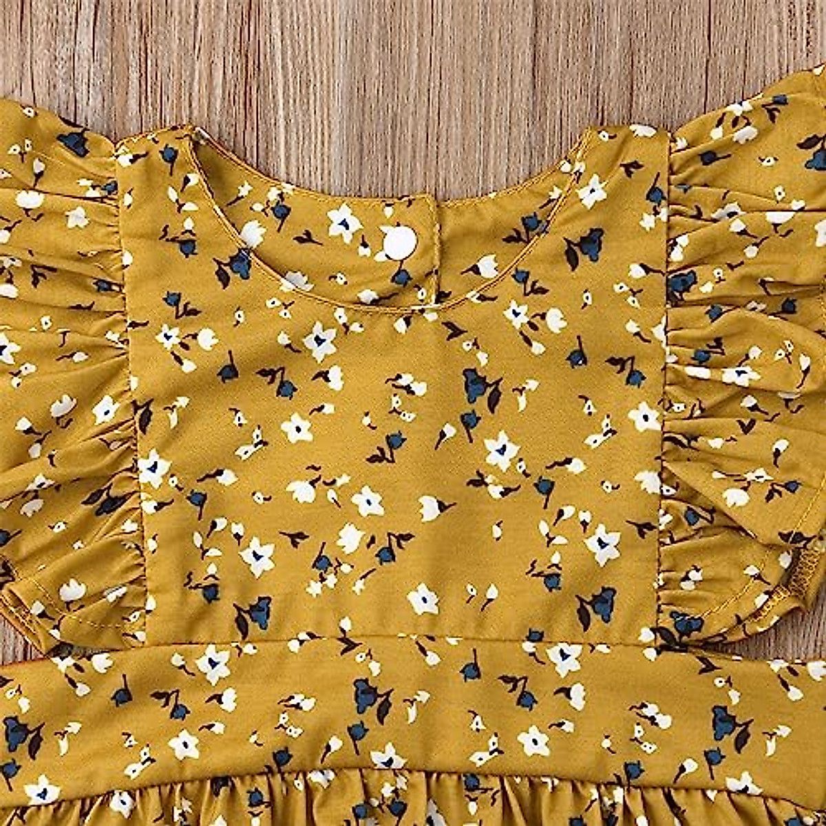 VISGOGO Kids Baby Girls Sister Matching Clothes Floral Romper Dress Headband Outfits Set (Romper, 0-3 Months)