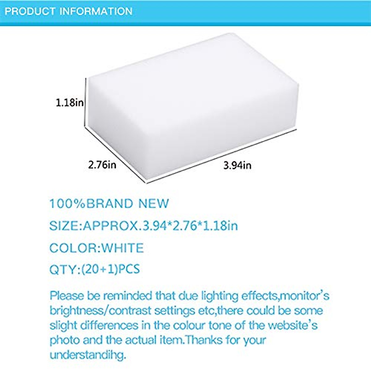 Dr.WOW 21 Pcs/Lot Magic Sponge ,Melamine Sponge - 2X Thicken 2X Long Lasting Cleaning,Eraser Sponge In Kitchen Air Fryers, Bathroom, Office Work Well