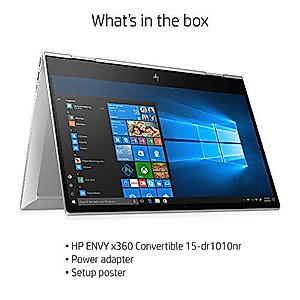 HP ENVY x360 Convertible 15-inch FHD Touchscreen 2-in-1 Laptop, 10th Gen Intel Core i7-10510U, 8GB RAM, 512GB SSD, Windows 10 Home, Fingerprint Reader, Webcam Kill Switch (15-dr1010nr, Natural Silver)