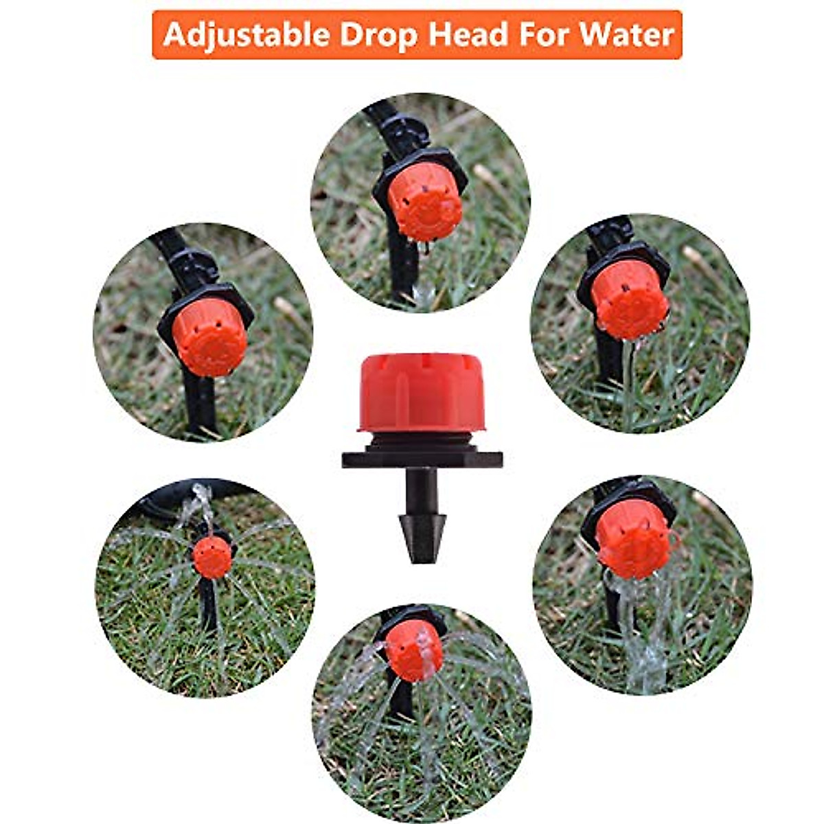 MSDADA Drip Irrigation Kit, Garden Irrigation System 1/4" Blank Distribution Tubing Hose Watering Kit, DIY Automatic Irrigation Equipment for Plant, Garden, Greenhouse, Patio, Flower Bed, Lawn (81ft)