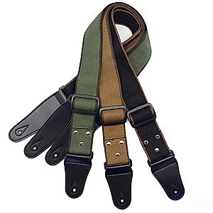 Adjustable Pure Cotton Electric Guitar Strap Belt for Acoustic Guitar Bass Musical Instrument Accessories (Black)