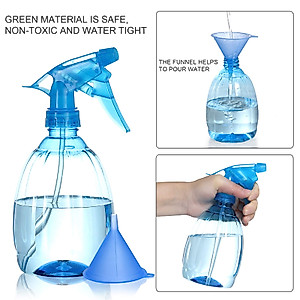 6 Pcs Spray Bottles 17 oz / 500ml Empty Colorful Adjustable Nozzle Spray Bottles with 1 Funnel Essential Oils Travel Spray Bottles for Cleaning Solutions Planting Aromatherapy Makeup Hair