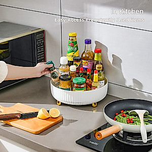 Lazy Susan Turntable, Makeup Perfume Organizer, 360 Degree Rotating Lazy Susan Organizer, Perfume Tray for Dresser, Makeup Organizers and Storage, Countertop Organizer for Cosmetic, Lotions Display