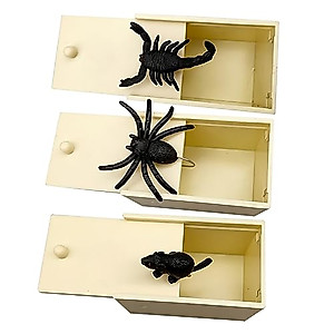 Toyvian 9 pcs Toy Trick Secret Joke Toys with Spiders Surprise Halloween Spider Kids Housebeige Scared Fun Simulation Funny Mouse Realistic Fake in Gag Wooden Prank Party Joking Plastic
