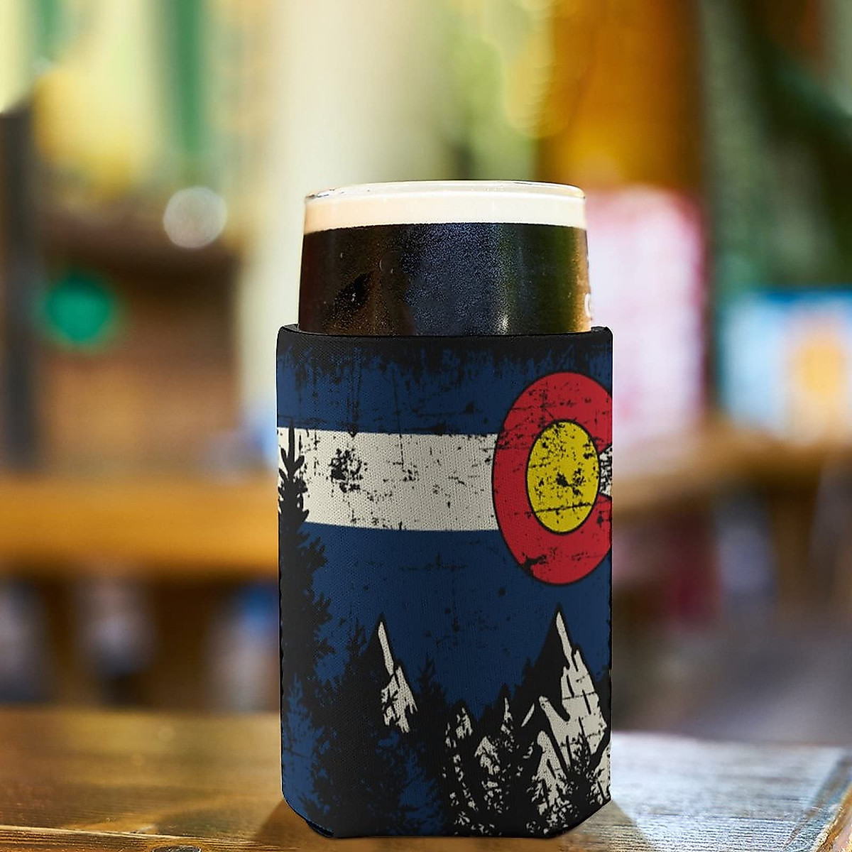 2 PCS Colorado Flag Mountain' Can Cooler Party Gift Beer Drink Coolers Coolies