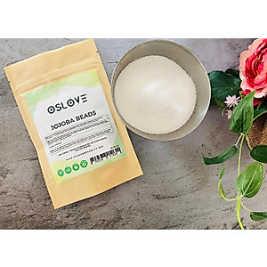 Oslove Organics Pure Jojoba Beads- 20/40 Mesh Size | Cleanses and Exfoliates Skin | Use in Soaps, Cleansers & Scrubs- 4oz