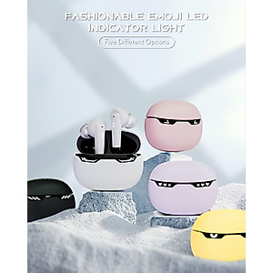 Black Shark Bluetooth Earbuds Wireless Earbuds with Emoji LED Light, Gaming Earbuds with 45ms Ultra Low Latency, Bluetooth 5.1, Music and Gaming Dual Modes, 24H Playtime, IPX5 Waterproof- White