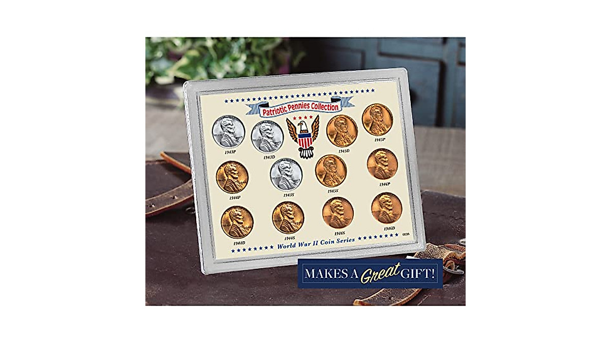 Patriotic WWII Steel Penny Collection - Authentic Coins & Certificate