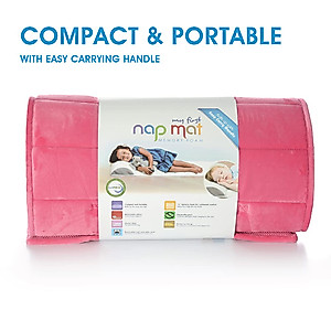 My First - Toddler Nap Mat, Memory Foam Sleeping Mat with a Removable Pillow, Portable and Compact, 41 x 21 x 1 inch, Pink, Pack of 1