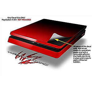 Vinyl Decal Skin Wrap compatible with Sony PlayStation 4 Slim Console Smooth Fades Red Black (PS4 NOT INCLUDED)