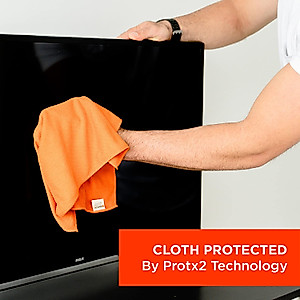 WHOOSH! Microfiber Cleaning Cloth, 3 Pack, Glasses and Screen Cleaning Cloth, Suitable for TV, Car Screen, Computer, Laptop, iPad, MacBook, Smart Phone, Monitor, Watches (14”x14”), Orange