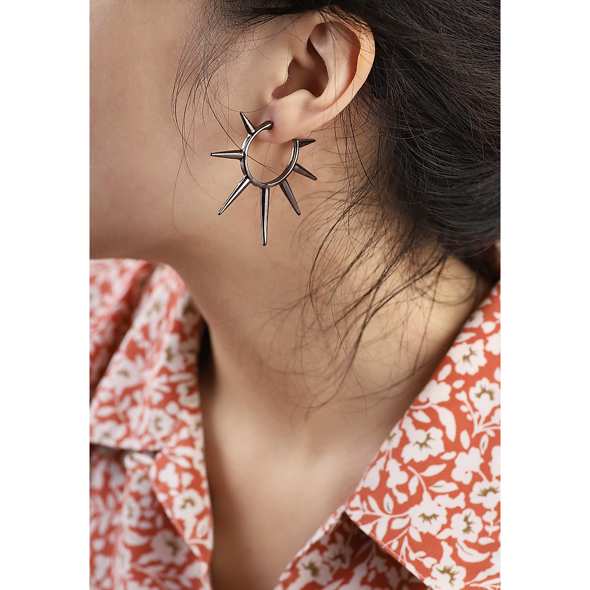 Sacina Gothic Punk Spike Earrings, Zinc Alloy Spike Earrings Pendant, Goth Jewelry Gift for Women, Men, Christmas Gift For Women, Men