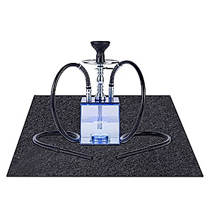 Delooant Under the Hookah Set Mat, Soft Felt Fabric, Absorbing Oil Pads, Reusable Durable Washable Floor Mat Protect Decks, Patios, Grease Splatters(Hookah Mat:24inches x 30inches), grey