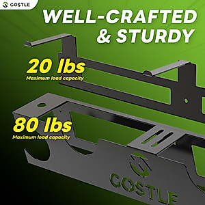 gostle 2 Bay Angle Grinder Holder with Discs Hook Rack, Grinders Power Tools Holder Storage Rack, Wall Mount Organizer Bracket for Cutters Polishers with Cord Hanger and Hooks