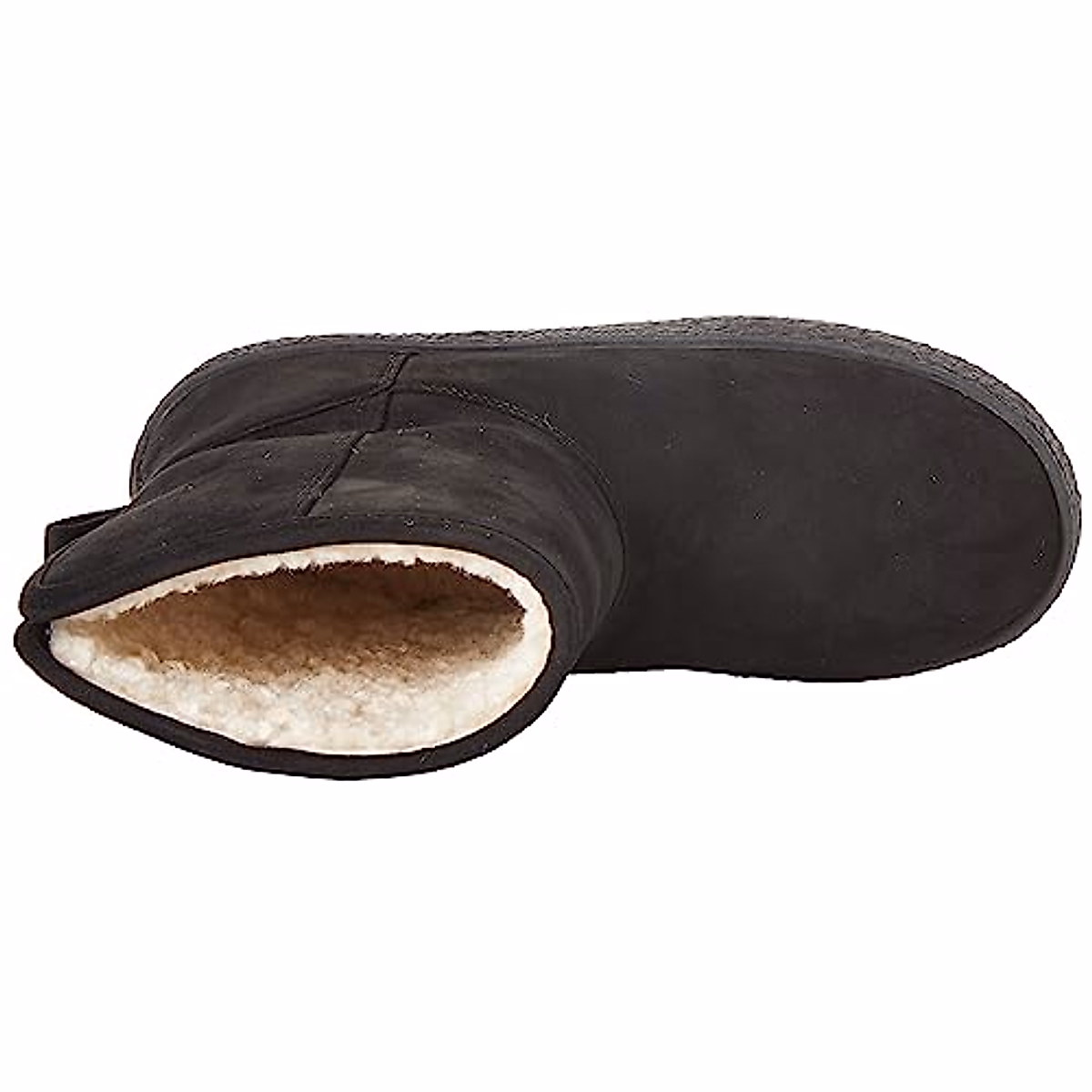 Amazon Essentials Women's Shearling Boot, Black Microsuede, 12.5 Wide