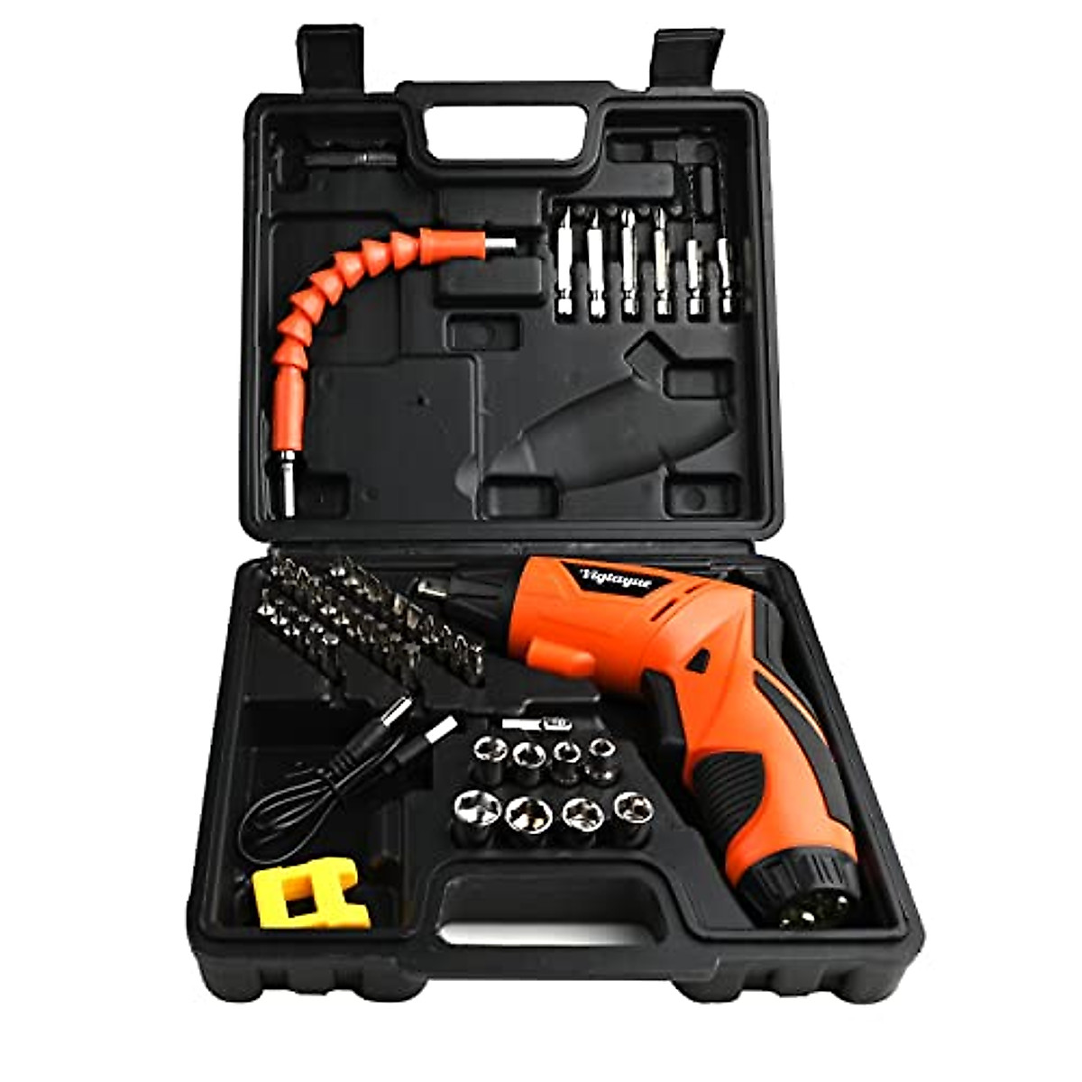 Vigtayue Cordless Electric Screwdriver Rechargeable Screw Power Hand tools with Pivoting Head, Flash Light & 47 pcs Bit Set for Women & Men,USB Charging Cable in Carrying Case, LED Light for Home DIY