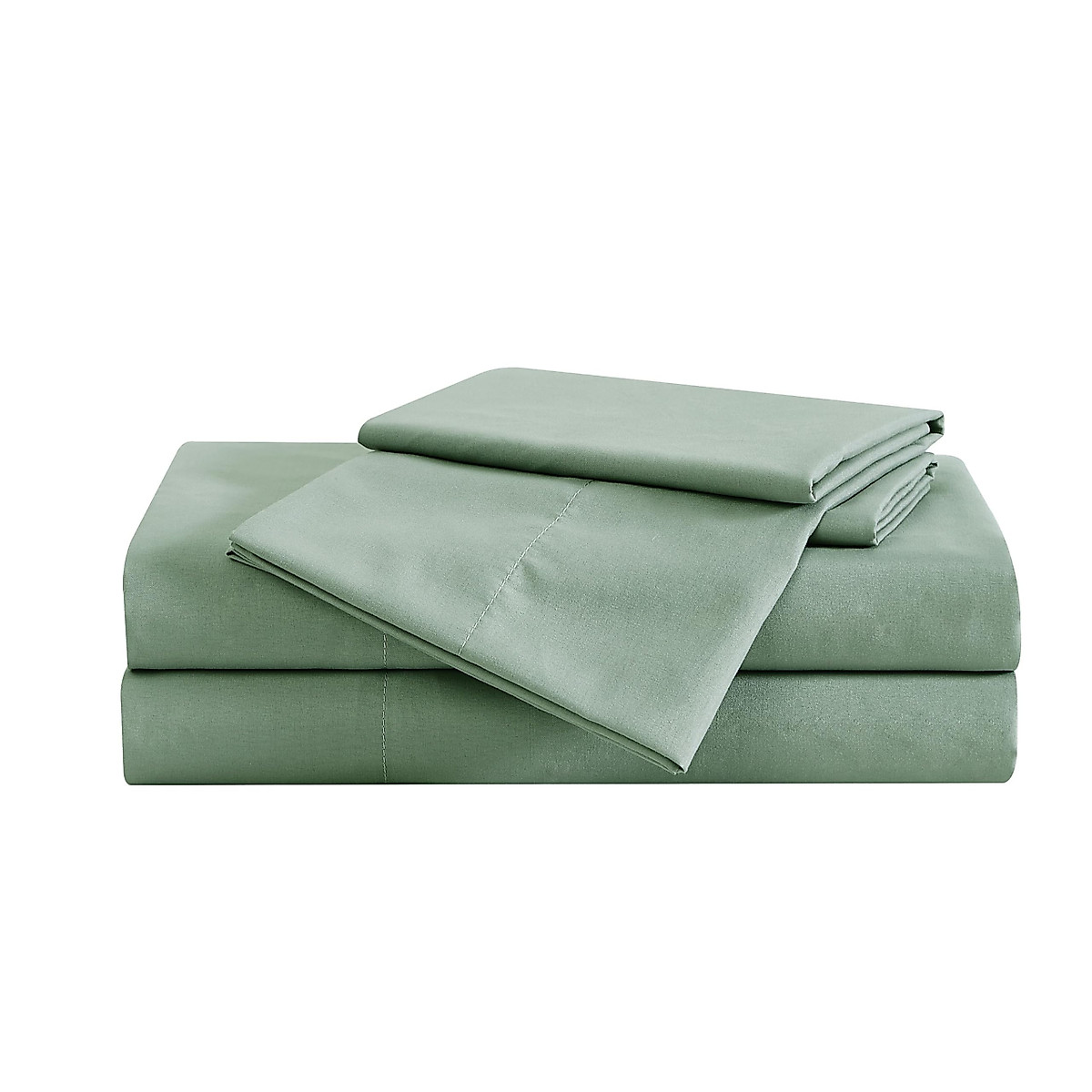 London Fog Garment Washed Solid Sheet Set Green Microfiber 4-Piece Full Sheet Set, Solid Themed, Deep Pocket, Adult and Teen, Oeko-TEX Certified
