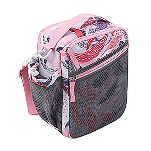 Insulated Lunch Box for School and Work, Expandable Lunch Bag, Thermal Reusable Small Lunch Cooler Tote Bag for Kids, Boys, Girls, Men, Women (Tropical Flowers)