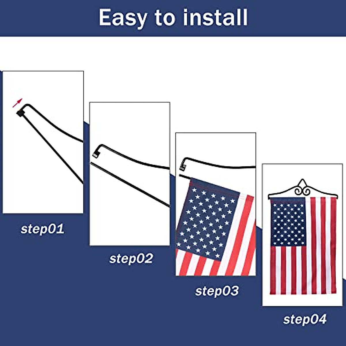 NQ Garden Flag Wall Hanger-Indoor Flag Holder for Flag/Banner for Christmas Decoration with Width Smaller Than 12.5" Easy Hanging 12.5 Inch Flags （Without Flag