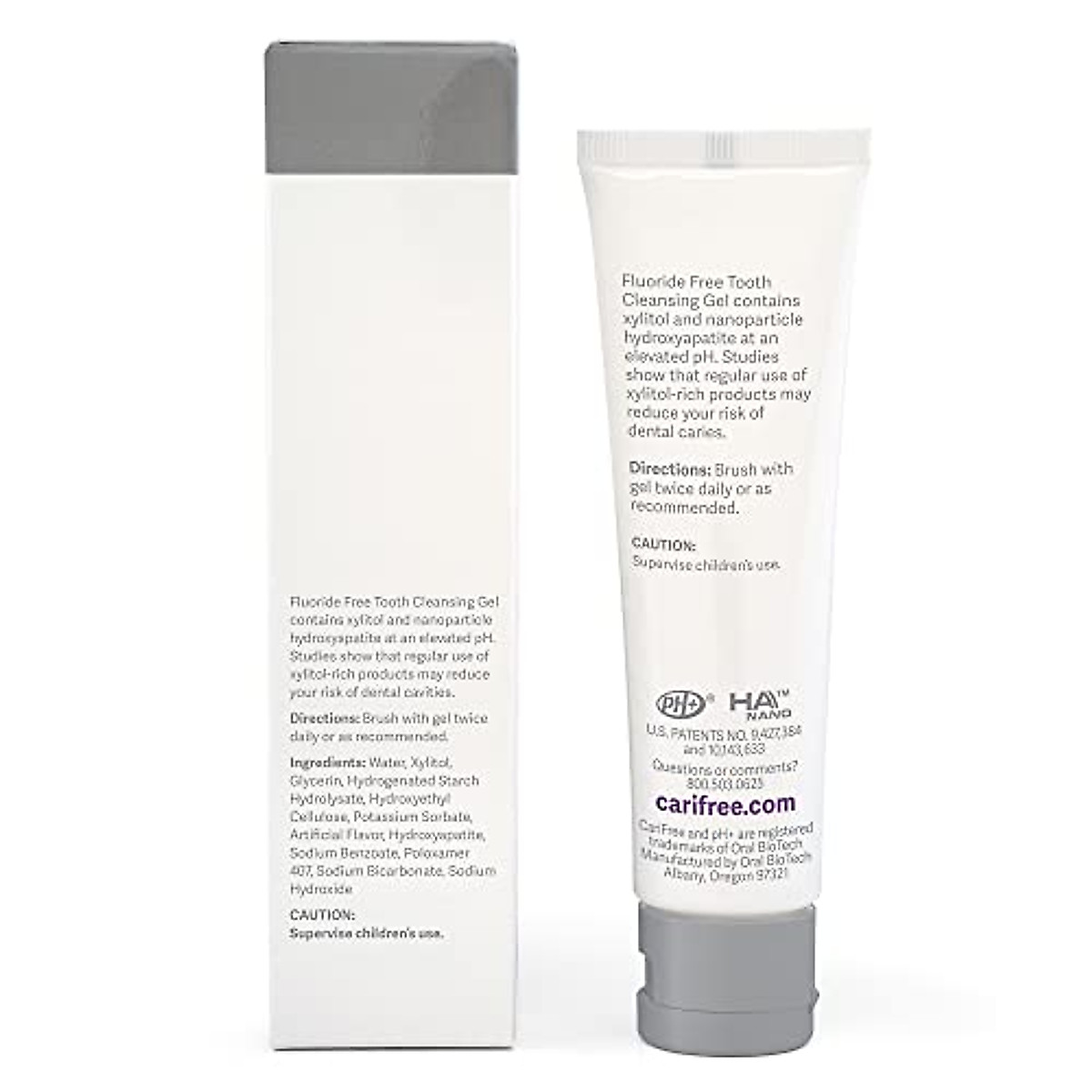 CariFree Fluoride Free Gel (Grape): Nano Hydroxyapatite Toothpaste | Neutralizes pH | Freshens Breath and Moistens Mouth | Dentist Recommended for Oral Care | Toothpaste Replacement