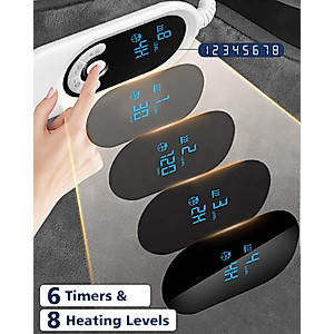 Double Sided Foot Warmer,2023 New Upgrade Electric Feet Heating Pads for Women Man with Fast Heating&Machine Washable,Electric Heated Foot Warmers with 8H Timer for Bed,Under DeskOfficeHome&Neuropathy