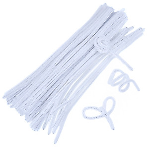 eBoot 100 Pieces Pipe Cleaners Chenille Stem for Arts and Crafts, 6 x 300 mm (White)