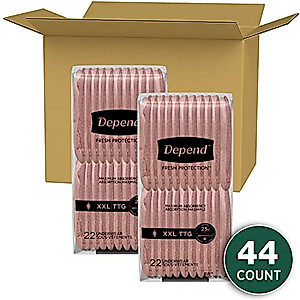 Depend Fresh Protection Adult Incontinence Underwear for Women (Formerly Depend Fit-Flex), Disposable, Maximum, Extra-Extra-Large, Blush, 44 Count, Packaging May Vary
