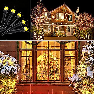 Toodour Solar Christmas Lights, 121ft 350 LED 8 Modes Solar String Lights, Waterproof Solar Outdoor Christmas Lights for Garden, Patio, Holiday, Party, Balcony, Christmas Decorations (Warm White)