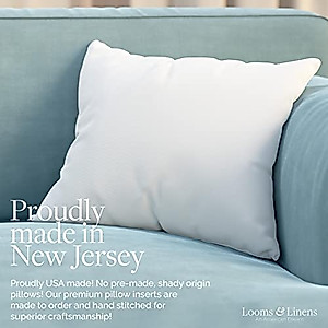 Throw Pillow Insert 18x18 Set of 4 pc. Square Sham Stuffer Insert for Decorative Pillow Covers by Looms & Linens - Made in USA