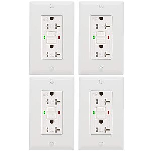 ANKO GFCI Outlet 20 Amp 4 Pack, UL Listed, LED Indicator, Tamper-Resistant, Weather Resistant Receptacle Indoor or Outdoor Use with Decor Wall Plates and Screws