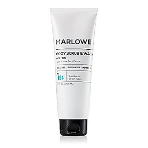 MARLOWE. No. 104 Men's 2-in-1 Body Wash & Scrub 8 Oz | Exfoliating Body Cleanser Fights Dryness | Made with Natural Ingredients | Willow Bark Extract