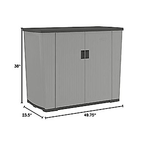 Suncast Backyard Oasis Outdoor Storage Unit, 130 Gallons, Peppercorn