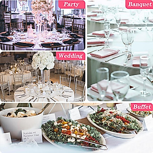 TANIASH 6 Packs White Round Tablecloth -120inch,100% Polyester Fabric Washable Table Clothes for Wedding/Party