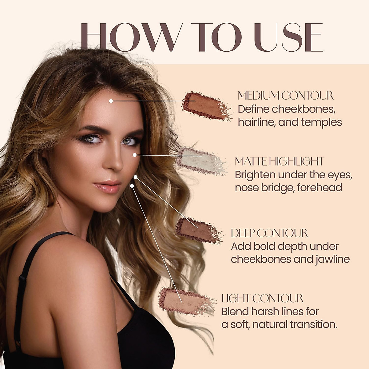 Contour Palette Powder Contour Kit - Contouring Makeup Palette With Mirror - 4 Highly Pigmented Matte Colors For Contouring And Highlighting - Vegan, Cruelty Free And Hypoallergenic