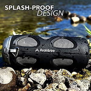 Avantree Cyclone - Portable Bluetooth Bike Speaker with Bicycle Mount, SD Card Slot, 10W Bass-Enhanced Audio, and Splashproof/Shockproof/Dustproof Build, Perfect for Bikes & Scooters