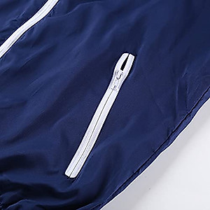 Mens Tennis Crop Vest Half Zip Hoodie Men Windbreaker Long Sleeve Lightweight Fleece Jacket Men Lightweight Breathable Rain Jackets Track Coat Black Jacket Cropped Vest Red L