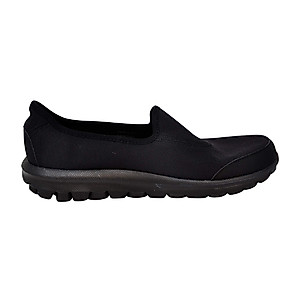 Skechers Performance Women's Go Walk Slip-On Walking Shoe, Black/Charcoal, 8 M US