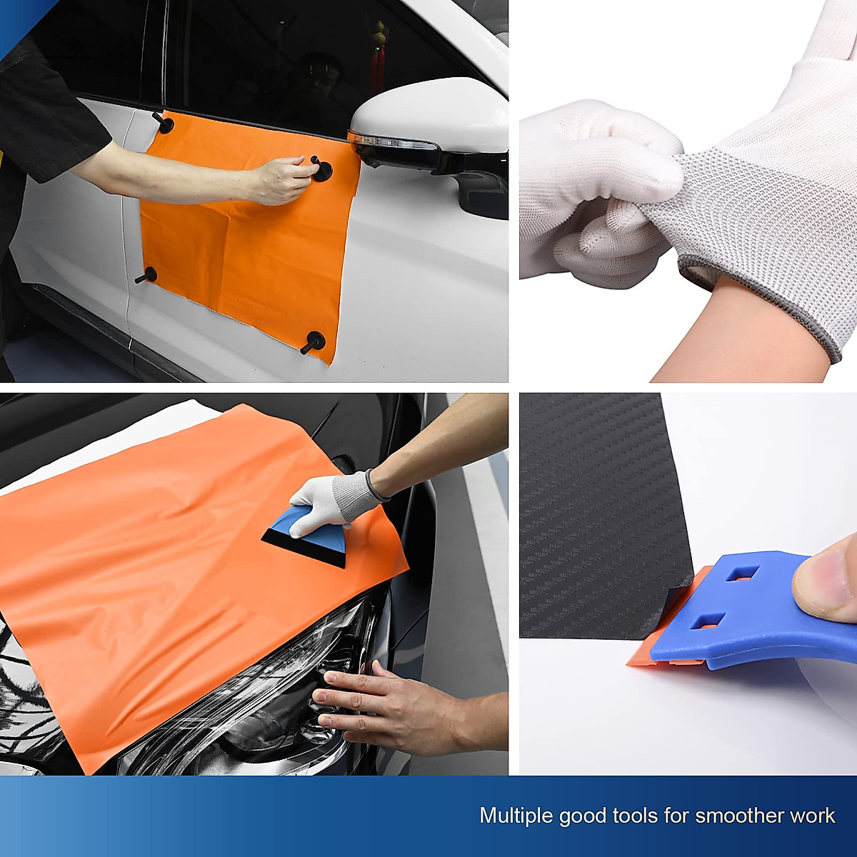 EHDIS Window Tint Tool Kit Vinyl Wrap Installation Tool with Heat Gun for Car Wrapping Window Tint Film Applicator with Felt Tint Squeegee,Vinyl Cutter,Razor Scraper,Vinyl Magnet Holder,Working Glove