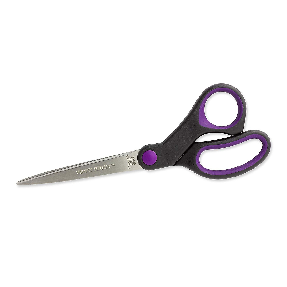 Hygloss-Armada Art Velvet Touch Scissors - Great for Arts and Crafts - Pointed Tip Blades - Reusable Vinyl Bag for Safe Storage - 8 Inches - Black and Purple - 1 Pair