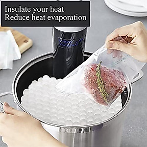 Lawei 300 PCS Sous Vide Cooking Balls, BPA Free 20mm Insulating Balls for Sous Vide, Vacuum Small Balls for Cookers Water Bath Cooking and Sous Vide Container, Reduces Heat Loss & Water Evaporation