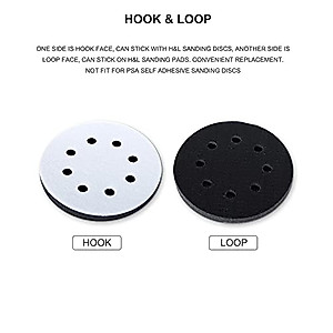 DIVSEA 2 Pack Orbital Sander Pads, 8 Holes Hook and Loop Soft Sponge Cushion Interface Buffer Pad 5-Inch