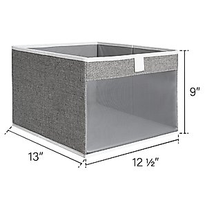 StorageWorks Closet Storage Bins with Clear Window 3 pack, 32L Storage Bins with Lids, Decorative Storage Boxes with Lids and Soft Rope Handles 3 pack