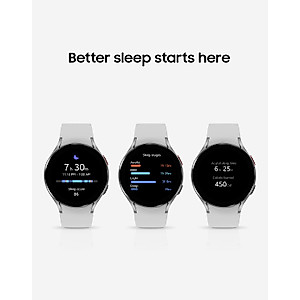 SAMSUNG Galaxy Watch 4 44mm Smartwatch with ECG Monitor Tracker for Health, Fitness, Running, Sleep Cycles, GPS Fall Detection, Bluetooth, US Version, Silver