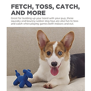 Outward Hound Latex Blue Rubber Balloon Dog Squeaky Dog Toy, XS