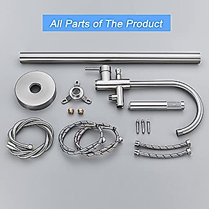 𝐕𝐨𝐭𝐚𝐦𝐮𝐭𝐚 𝐅𝐥𝐨𝐨𝐫 𝐌𝐨𝐮𝐧𝐭 𝐁𝐚𝐭𝐡𝐭𝐮𝐛 𝐅𝐚𝐮𝐜𝐞𝐭 𝐅𝐫𝐞𝐞𝐬𝐭𝐚𝐧𝐝𝐢𝐧𝐠 𝐓𝐮𝐛 𝐅𝐢𝐥𝐥𝐞𝐫 Brushed Nickel Standing Shower Faucets with Handheld Shower Swivel Spout Mixer Taps