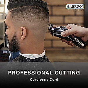 GAERUO Professional Hair Clippers for Men-Cordless/Cord Hair Trimmer,Pro Hair Clipper Cutting Kit,Electric Cutting Trimmer Set, Rechargeable Haircut & Grooming Kit for Baber, Salon, Home RFC-1713