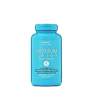 GNC Total Lean Premium CLA 3-6-9 | Improves Body Composition & Muscle Tone, Fuels Energy Without Stimulants, Supports Cardiovascular & Joint Health | 120 Softgel Capsules