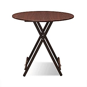 LIUZH Small Table Picnic Table and Chairs Small Table Portable Table Conference Table Folding Office Outdoor Round (Color : Black)