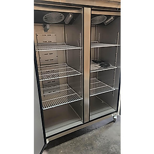 Aceland ARF-48B Reach-in Double door COMBO Refrigerator & Freezer 36 Cu. Ft. for Restaurant, Bar, Shop, Residential(Commercial Kitchen Equipment), Silver