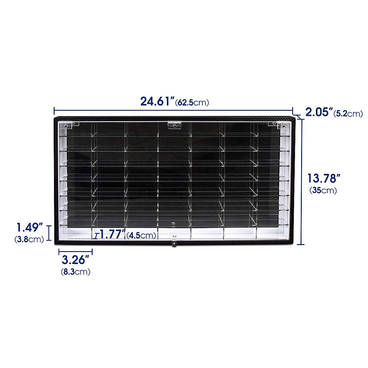 JACKCUBE Design Hot Wheels 1/64 Scale Diecast Display Case Storage Cabinet Shelf Wall Mount Rack for 56 Hot Wheels(Black, 24.61 x 13.78 x 2.05 inches)-MK184